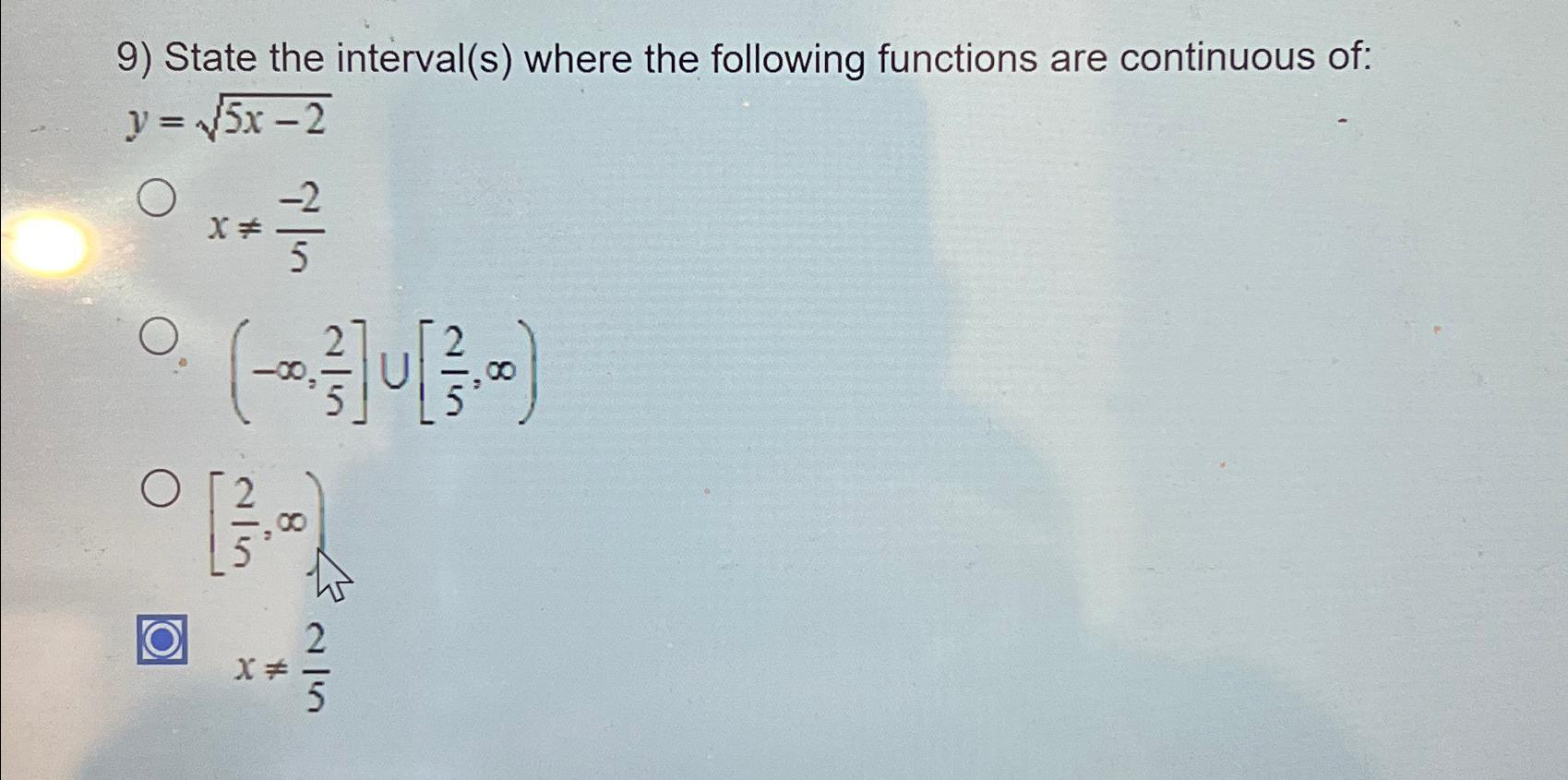 Solved State the interval(s) ﻿where the following functions | Chegg.com
