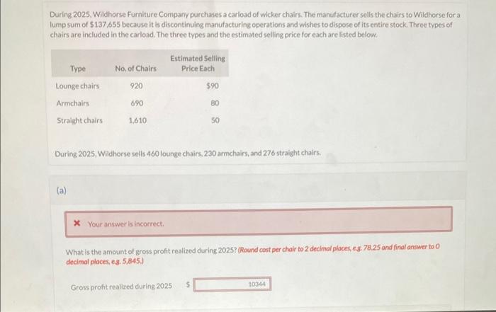 Solved During 2025, Wildhorse Furniture Company purchases a | Chegg.com