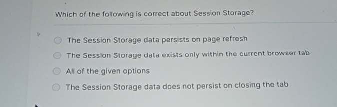 Solved Which of the following is correct about Session | Chegg.com