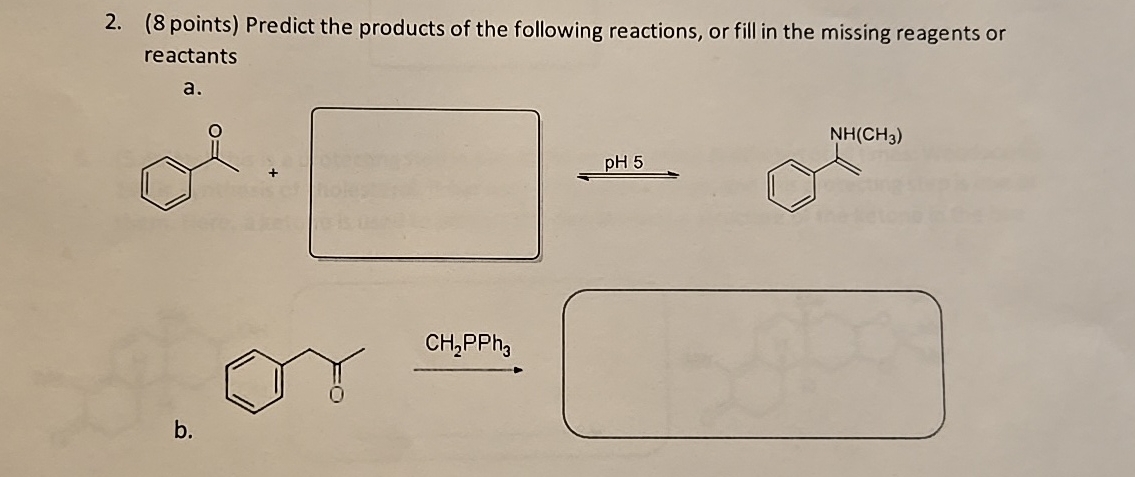 Solved Predict the products of the following reactions, or | Chegg.com