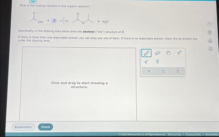Solved What is the missing reactant in this organic | Chegg.com