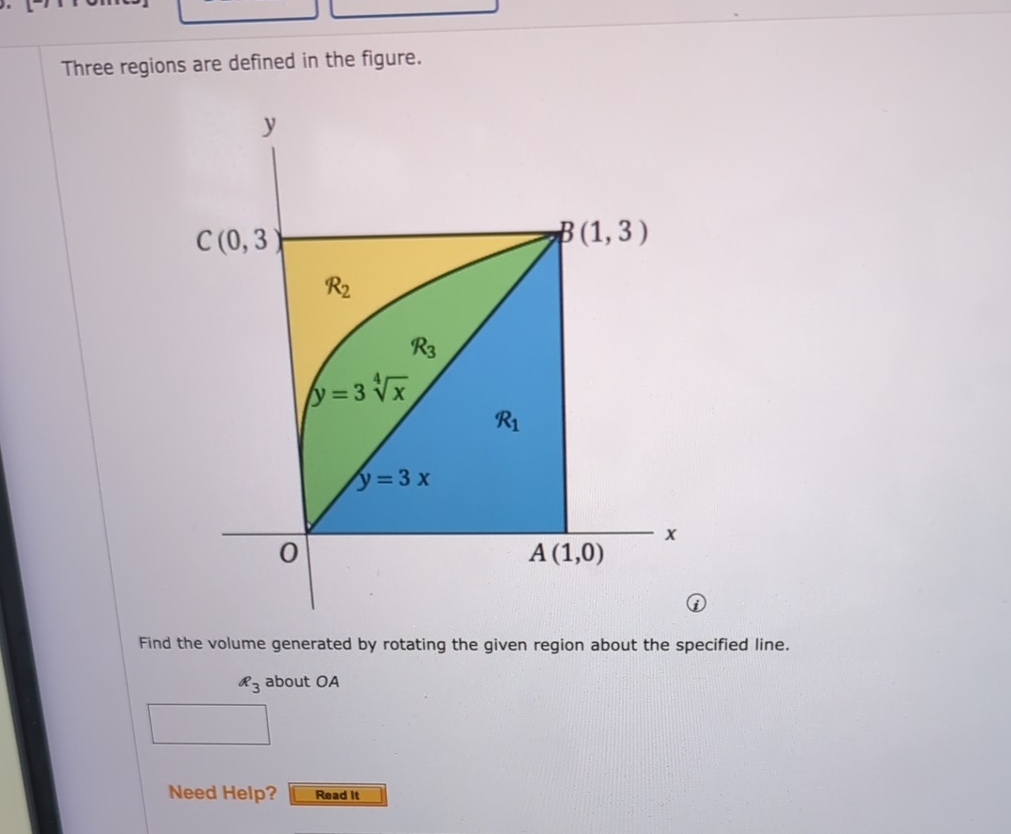 Solved Three regions are defined in the figure.Find the | Chegg.com