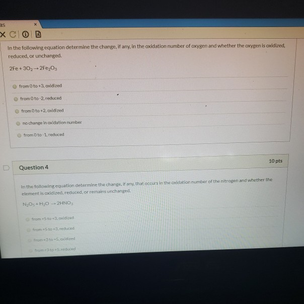 Solved X COD In the following equation determine the change, | Chegg.com