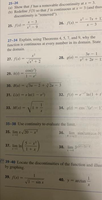 Solved (a) Show that f has a removable discontinuity at x=3. | Chegg.com