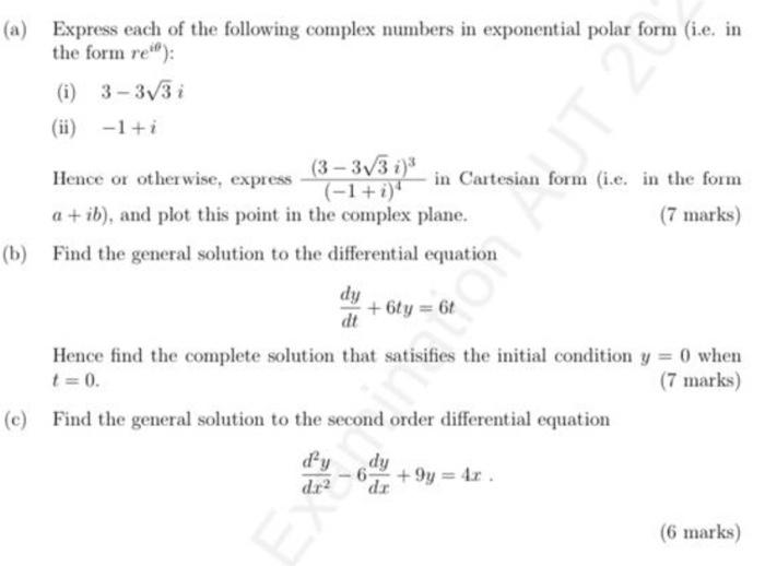 Solved (a) Express each of the following complex numbers in | Chegg.com