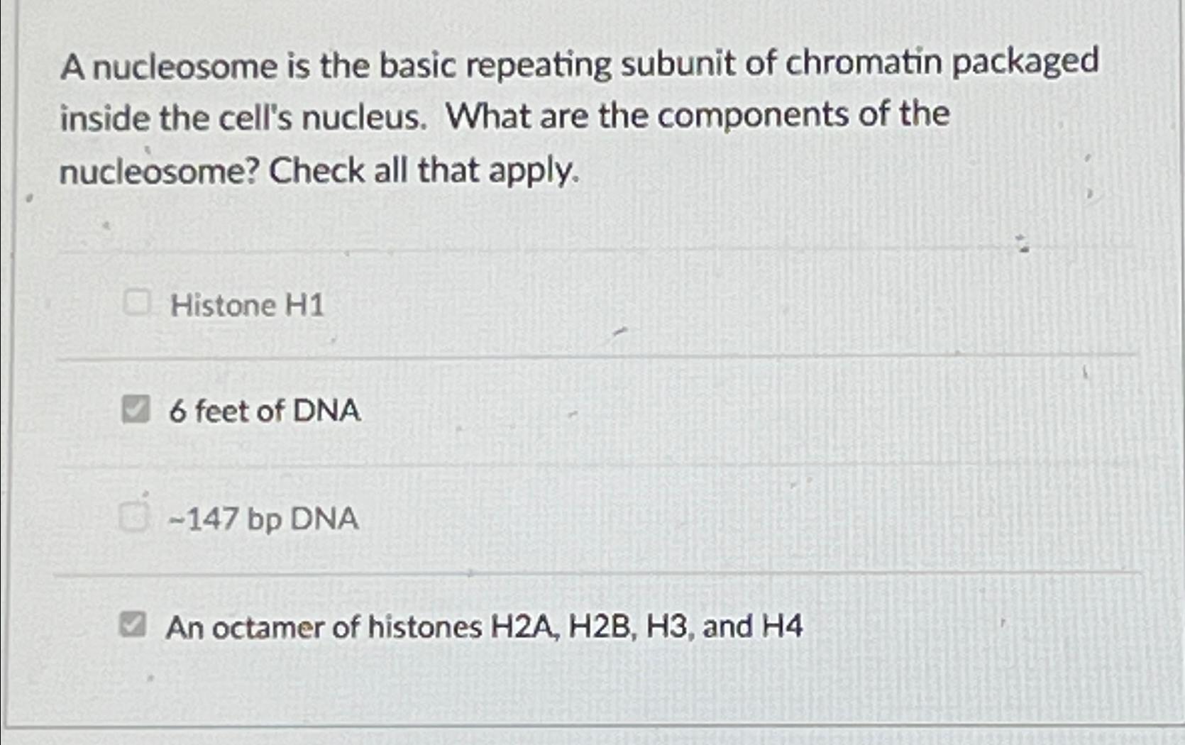 Solved A nucleosome is the basic repeating subunit of | Chegg.com