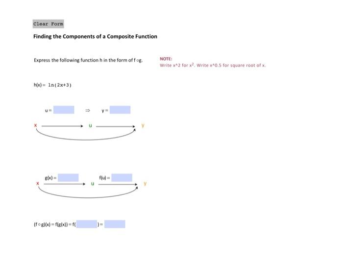 Solved Finding the Components of a Composite Function | Chegg.com