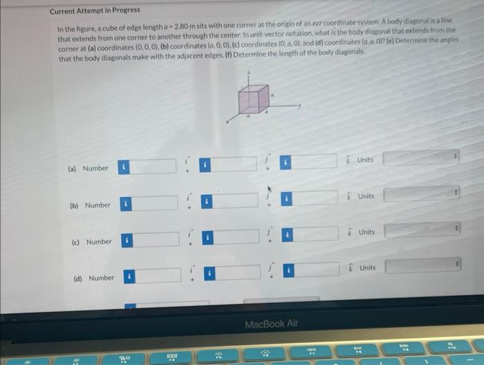 Solved In the figure, a cube of edge lengtha =2.80 m sits | Chegg.com