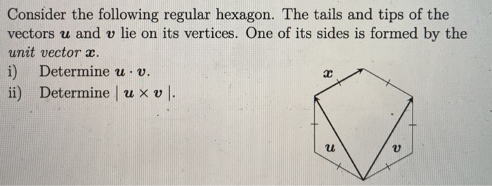 Solved Consider the following regular hexagon. The tails and | Chegg.com