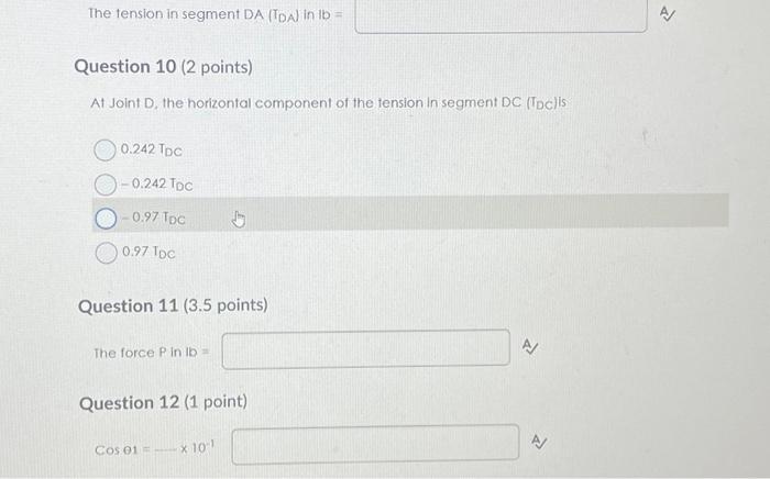 Solved tion 1: The cable supports the loading shown. | Chegg.com