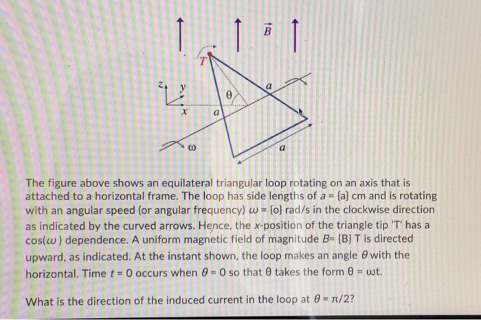 Solved The figure above shows an equilateral triangular loop | Chegg.com