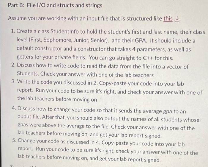 Solved Assume you are working with an input file that is | Chegg.com