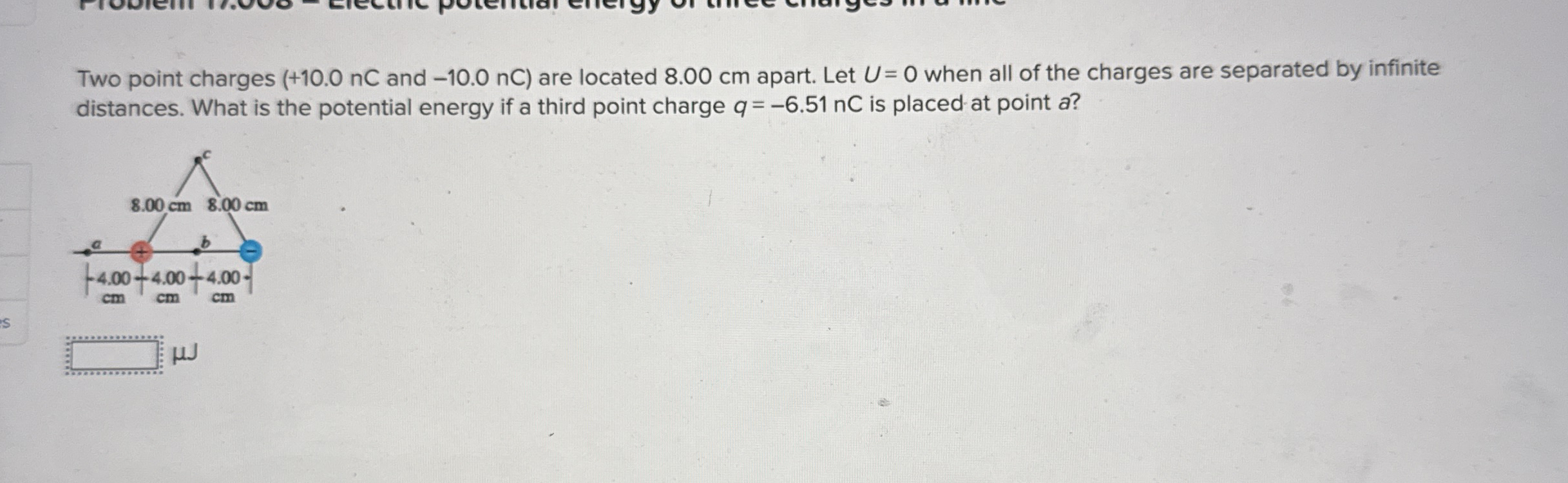 Solved Two point charges ( 10.0 ﻿nC and -10.0 ﻿nC ) ﻿are | Chegg.com
