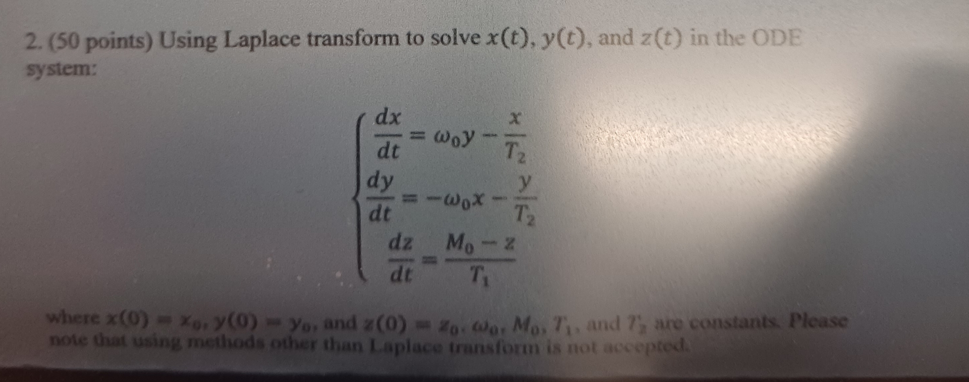 (50 ﻿points) ﻿Using Laplace transform to solve | Chegg.com
