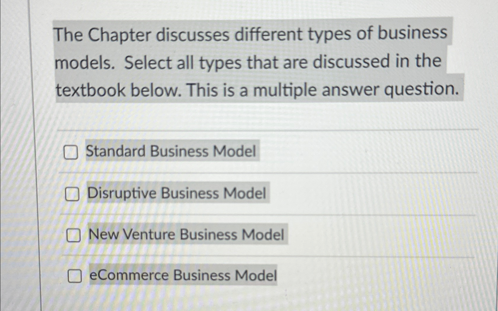 Solved The Chapter discusses different types of business | Chegg.com