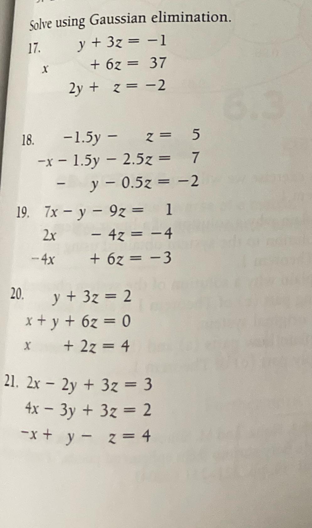Solved Solve using Gaussian | Chegg.com