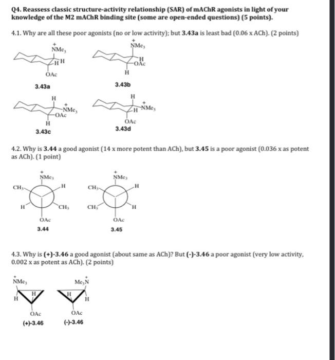 Q4. Reassess classic structure-activity relationship | Chegg.com