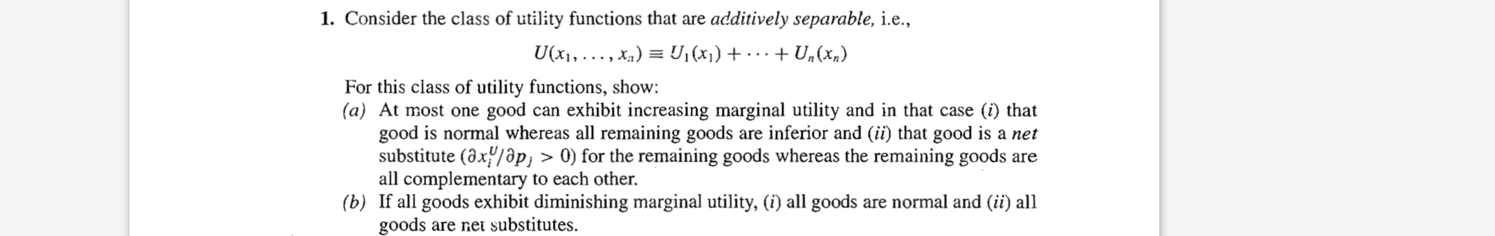 Solved Consider the class of utility functions that are | Chegg.com