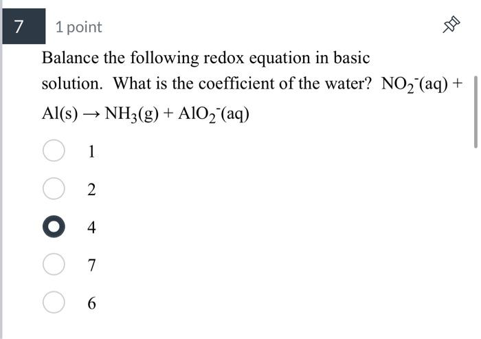Solved Balance the following redox equation in basic | Chegg.com