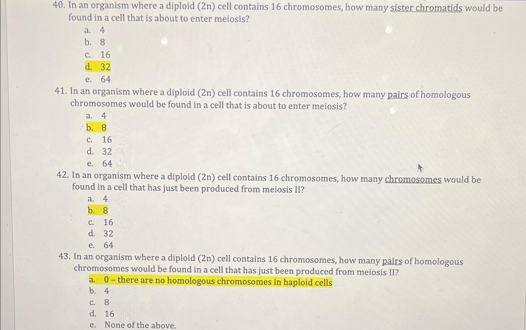 Solved In an organism where a diploid ( 2n ) ﻿cell contains | Chegg.com