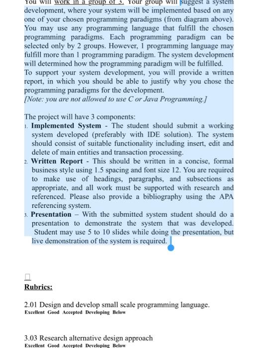 Solved development, where your system will be implemented | Chegg.com