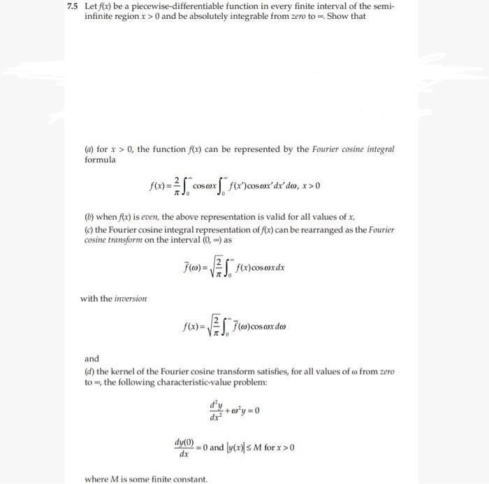 Solved 5 Let f(x) be a piecewise-differentiable function in | Chegg.com