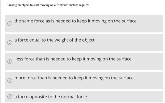 Solved Causing an object to start moving on a frictional | Chegg.com
