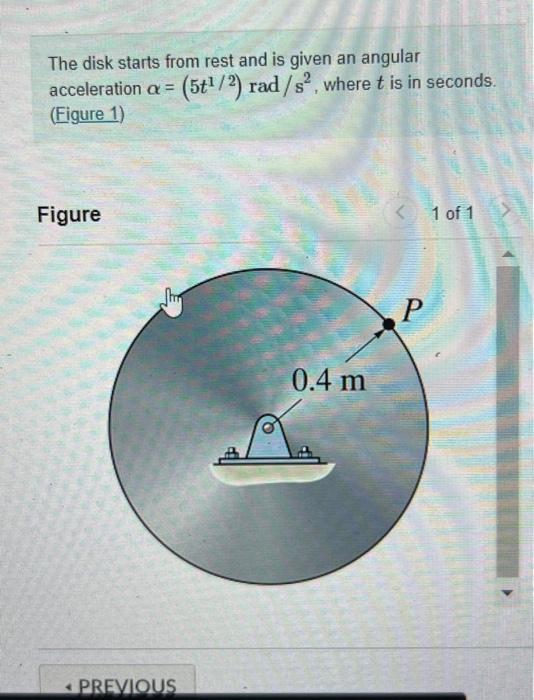 Solved The disk starts from rest and is given an angular | Chegg.com
