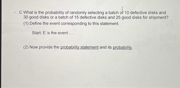 Solved We randomly select a batch of 40 computer disks for | Chegg.com