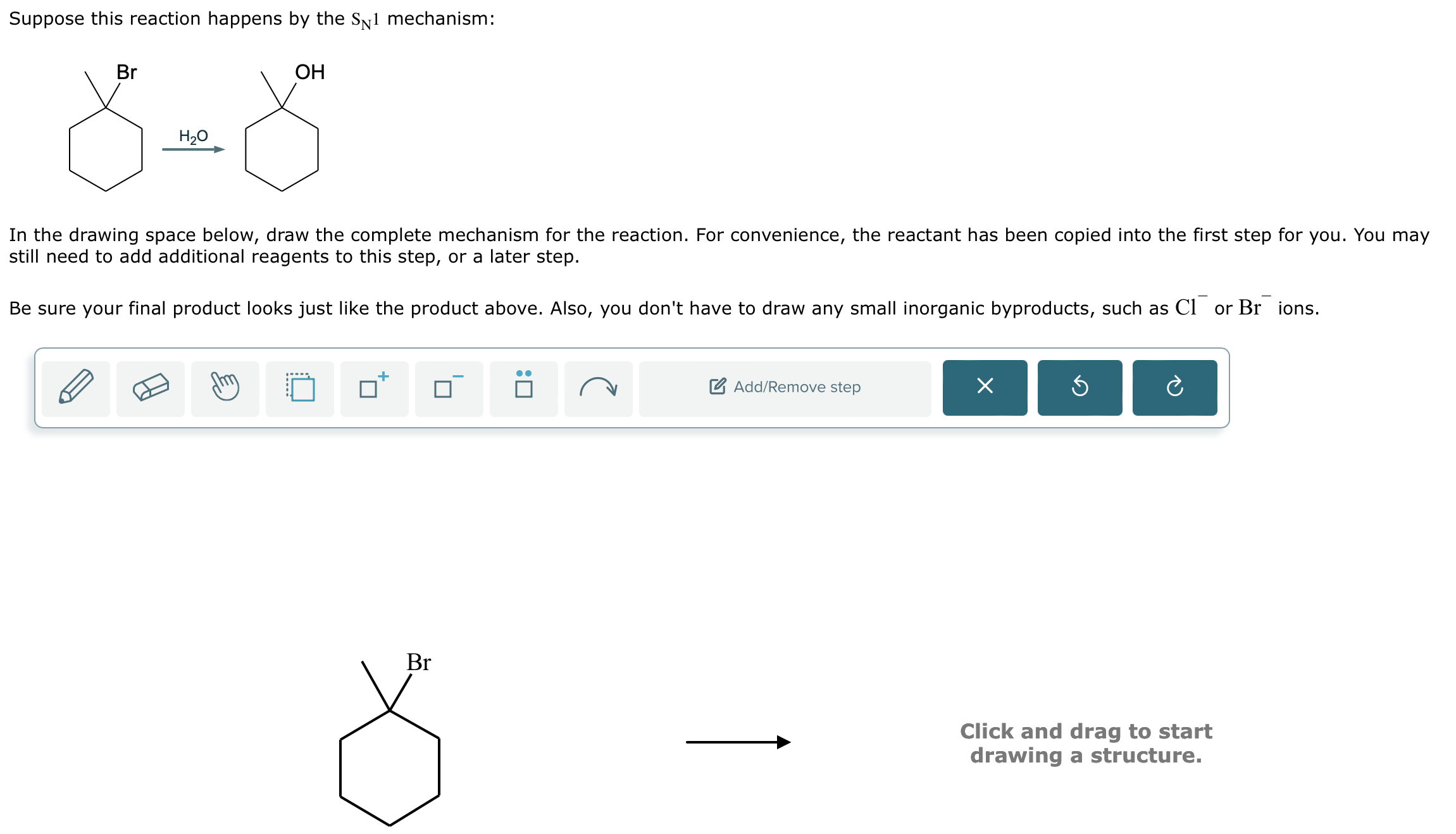 Solved Suppose this reaction happens by the SN1 ﻿mechanism: | Chegg.com