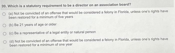 Solved 9. Which is a statutory requirement to be a director | Chegg.com