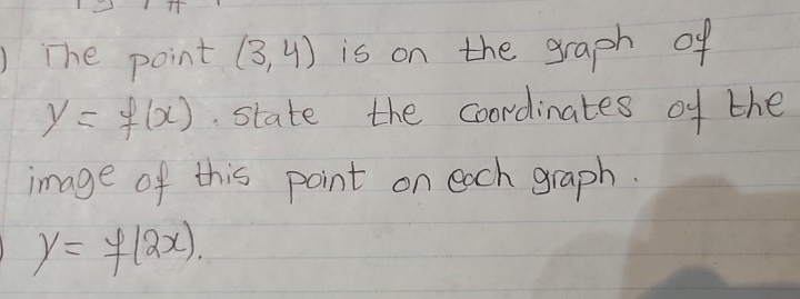 Solved The point (3,4) ﻿is on the graph of y=f(x). ﻿State | Chegg.com