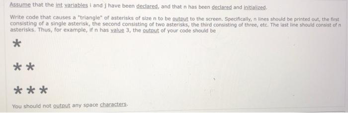 Solved Assume that the int variables i and j have been | Chegg.com