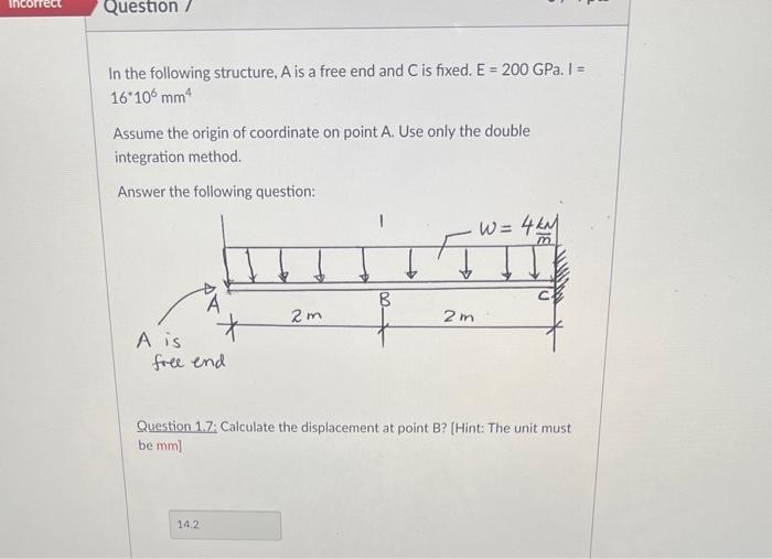 Solved In the following structure, A is a free end and C is | Chegg.com