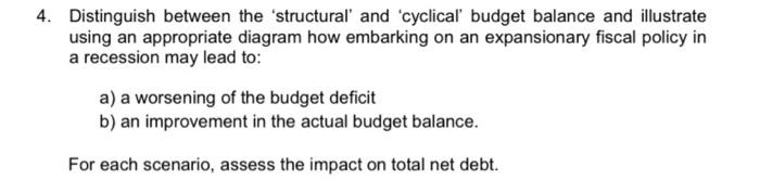 Solved 4. Distinguish between the 'structural' and 'cyclical | Chegg.com