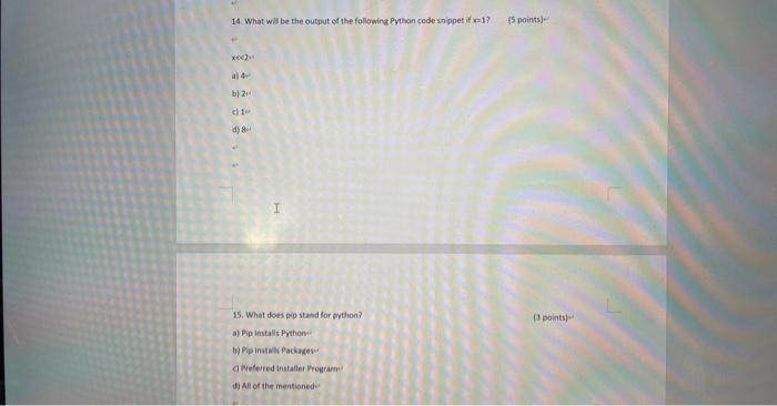 14. What will be the output of the following Python | Chegg.com