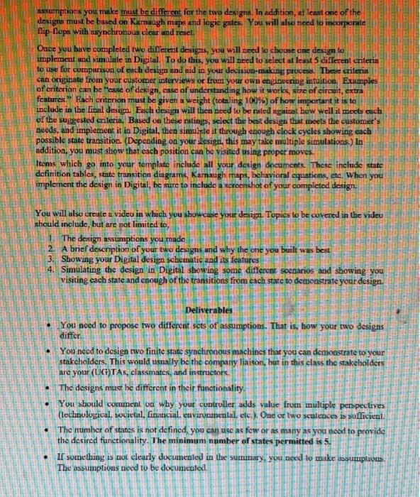 Solved The goal of this projeet is to design part of the | Chegg.com