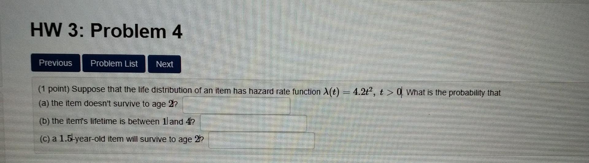 Solved HW 3: Problem 4 Previous Problem List Next (1 point) | Chegg.com