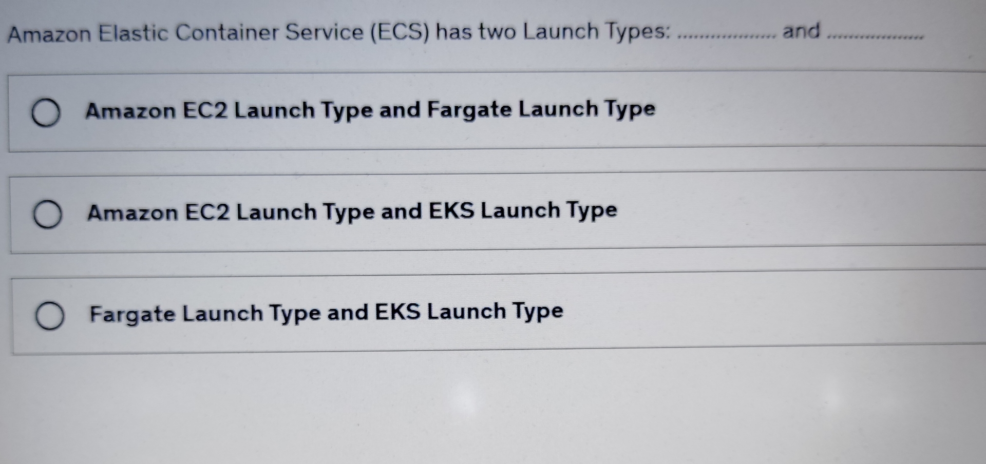 Solved Amazon Elastic Container Service (ECS) ﻿has two | Chegg.com