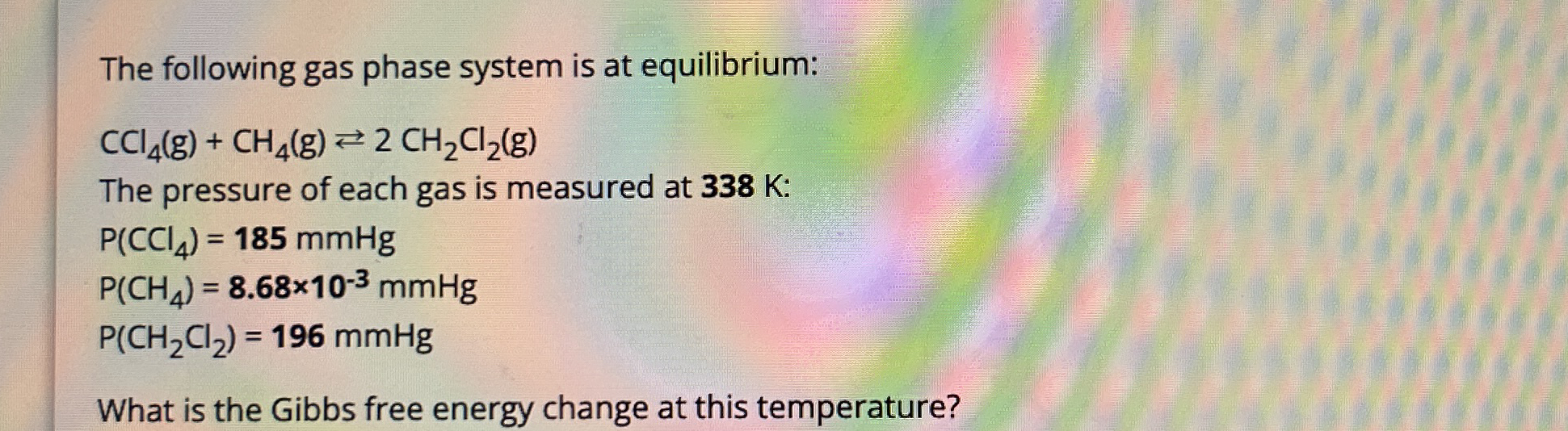 Solved The following gas phase system is at | Chegg.com
