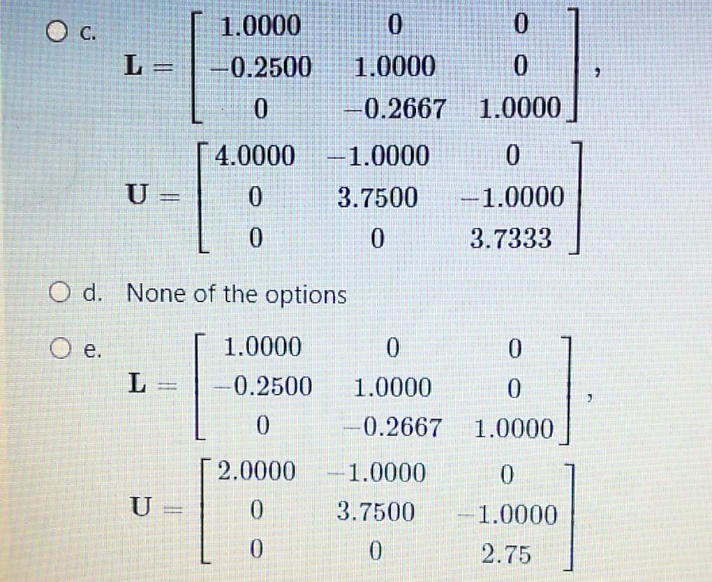 Solved Using the Doolittle's decomposition method, find the | Chegg.com