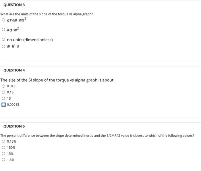 Solved 20-7-13 PHYS 2425 Rotational Acceleration Equipment: | Chegg.com