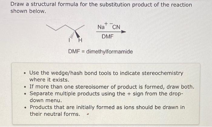 Solved Draw the structural formula for the substitution | Chegg.com