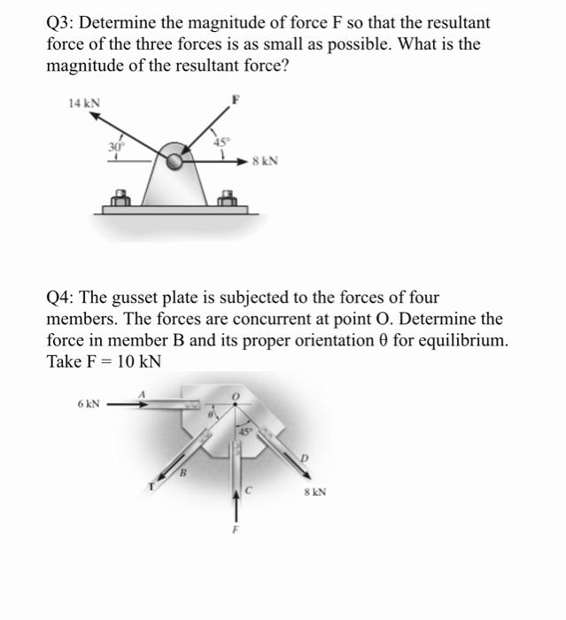 Solved Q1: Determine the resultant forces in the given | Chegg.com