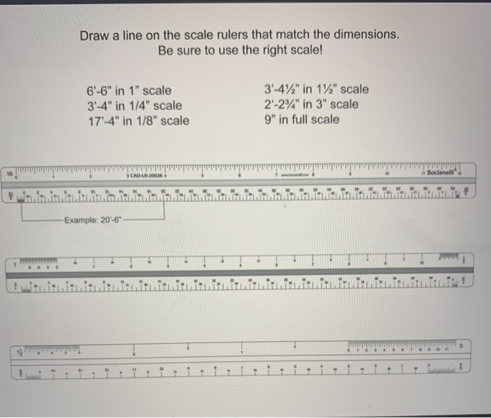 Draw a line on the scale rulers that match the | Chegg.com