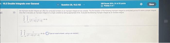 Solved An improper double integral can often be computed | Chegg.com
