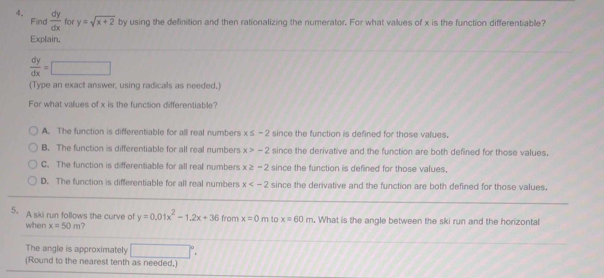 Solved 1. Find the derivative of the function using the | Chegg.com