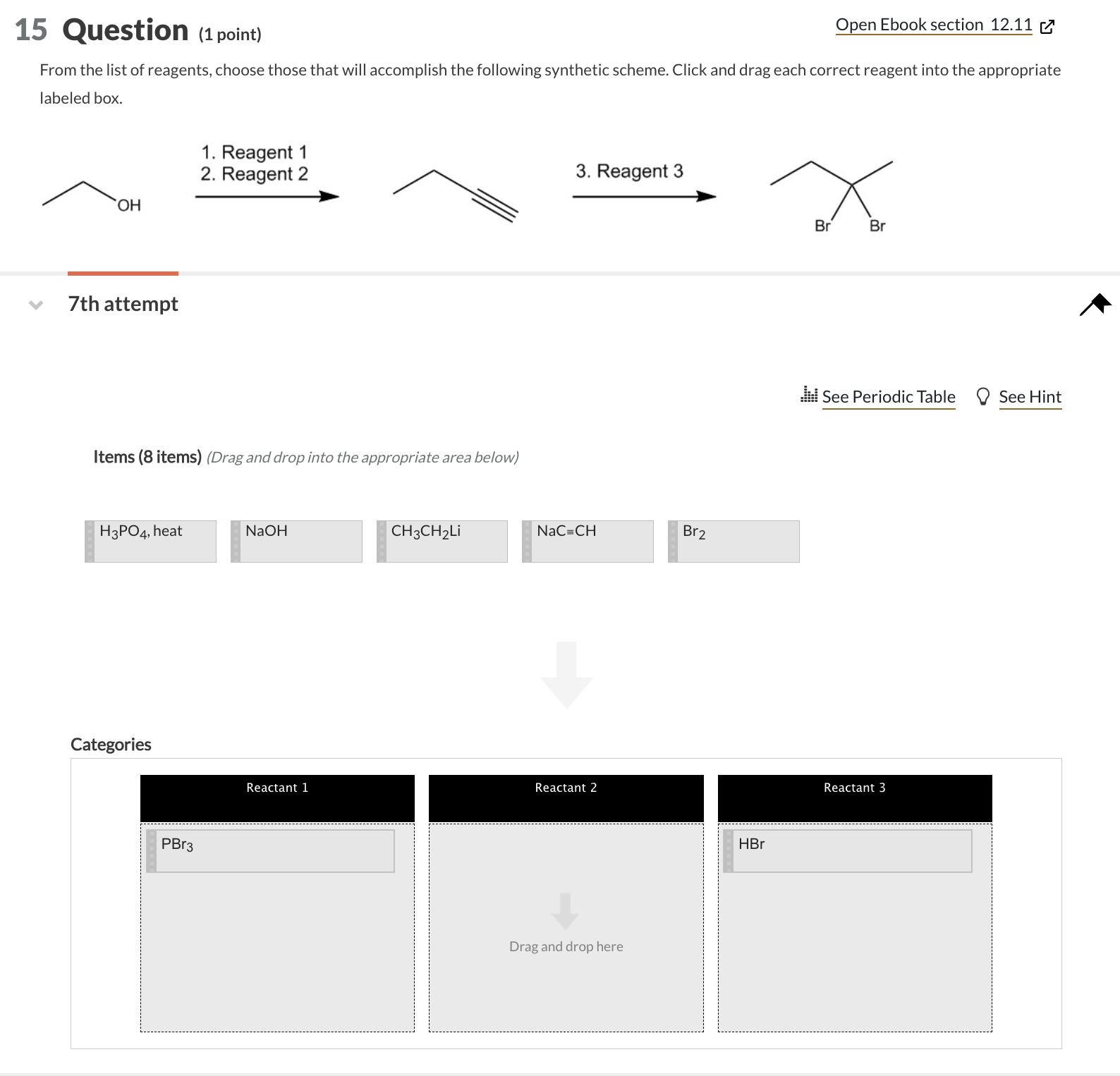 Solved From the list of reagents, choose those that will | Chegg.com
