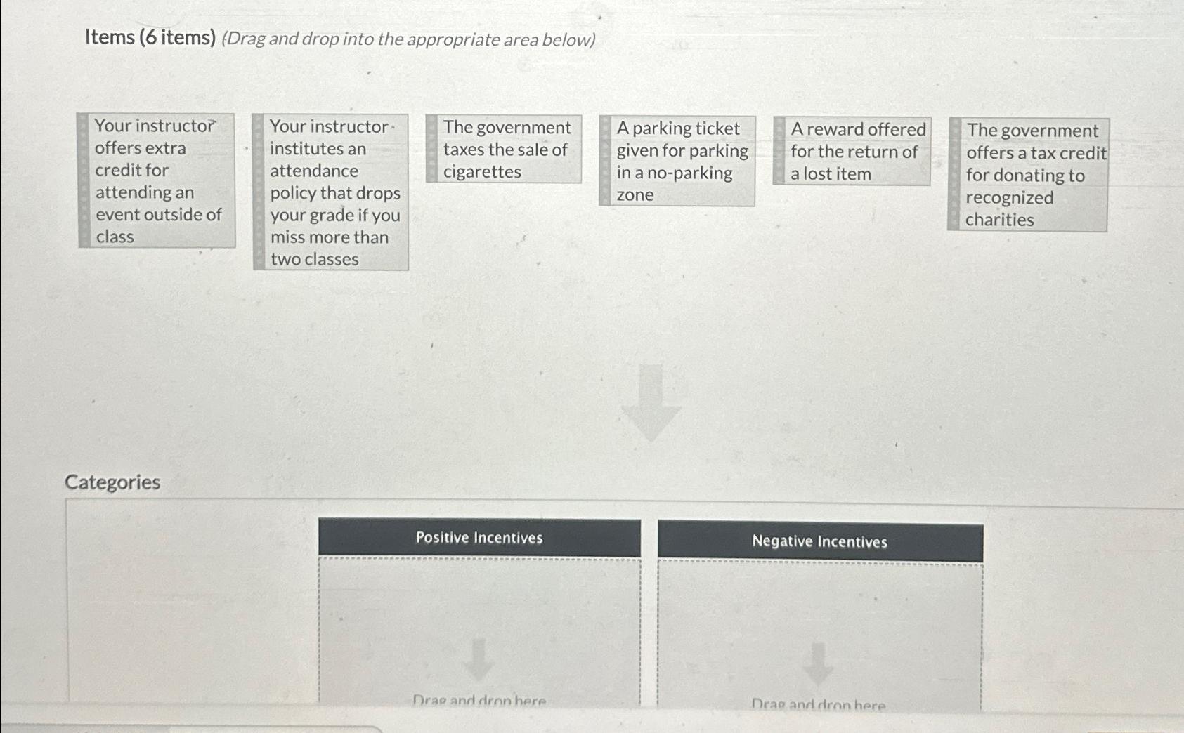 Solved Items ( 6 ﻿items) (Drag and drop into the appropriate | Chegg.com