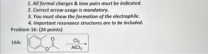 Solved 1. All formal charges \& lone pairs must be | Chegg.com